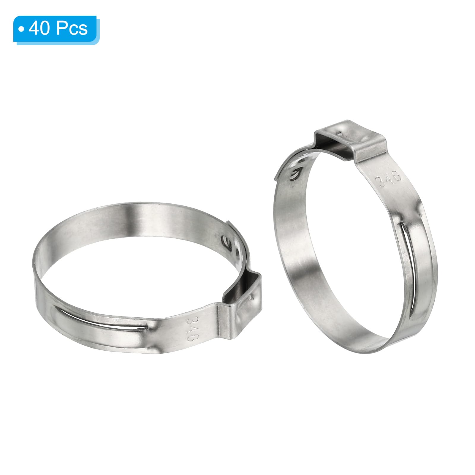PATIKIL 40 Pack 1 1/4″ Cinch Clamp Rings, 304 Stainless Steel 31.4-34 ...
