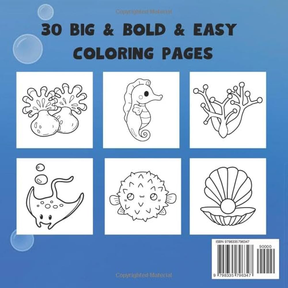easy kid ocean scene coloring pages