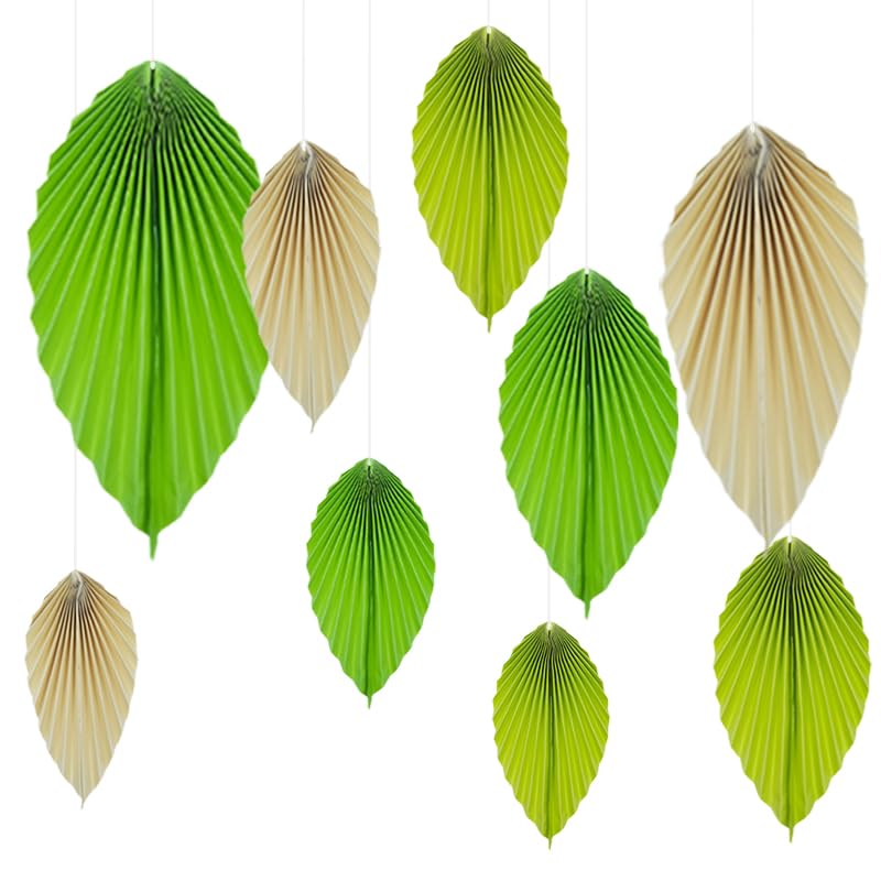 Amazon.com: 9 Pieces Paper Fan Party Decoration Paper Leaves ...