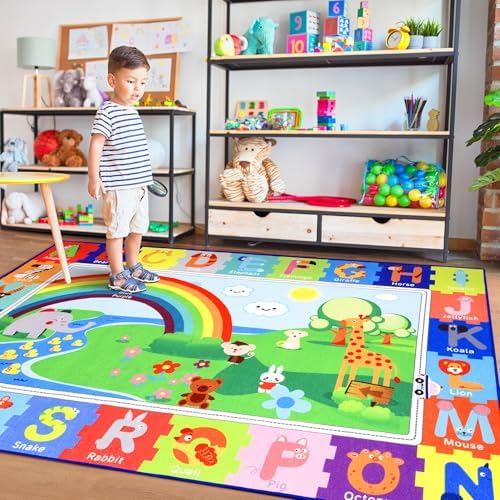 Amazon.com: AKASISRUG ABC Kids Rug Oval 3.3'×5' Educational Playmat Rug ...