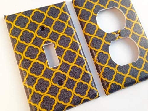 Amazon.com: Yellow Gray Moroccan Light Switch Cover Various Sizes ...