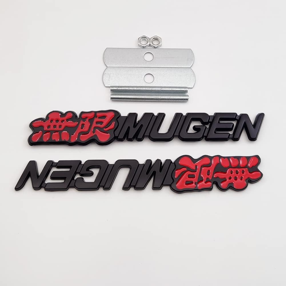 Metal Mugen Logo Car Front Grille Emblem + 3D Mugen Letter Trunk Lid ...