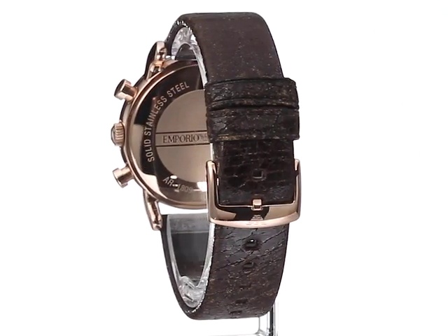 Watch Emporio Armani Women＇s AR1809 Fashion Brown/Black Leather Watch ...