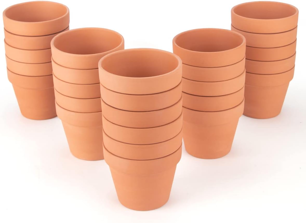 Amazon.com: [26 Pack] 4" Planter Nursery Pots Terracotta Pot Clay Pots ...