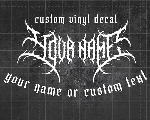 Amazon.com: Your Name In Death Metal Font Custom Vinyl Decal - Custom ...