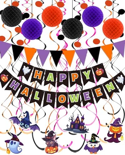 Amazon.com: HCHinn Happy Halloween Banner Party Decorations Kids with ...