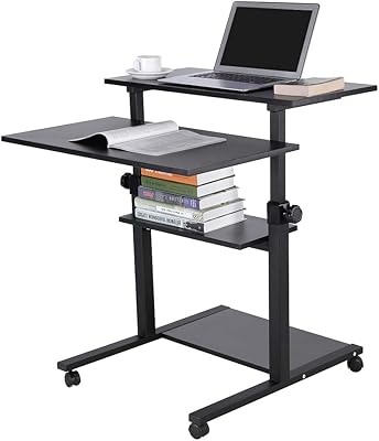 Amazon.com: Topeakmart Mobile Compact Computer Desk Cart for Small ...