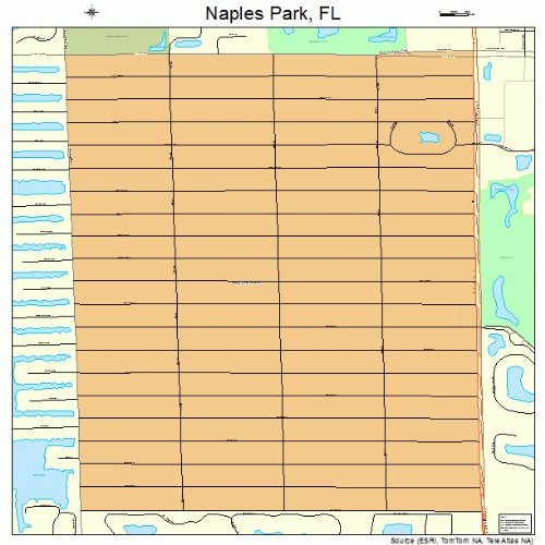Amazon.com: Large Street & Road Map of Naples Park, Florida FL ...