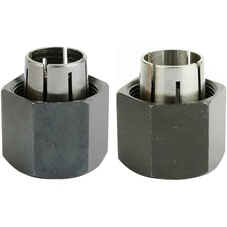 Amazon.com: 2 piece Router Collet Kit 1/4" and 1/2" fits for Dewalt ...
