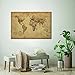 World Map vintage style (36"x24") : Amazon.ca: Office Products