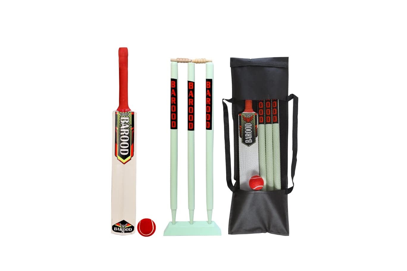 Buy BAROOD Wooden Jumbo Cricket Bat and 3 Wicket|Ball Complete Cricket ...
