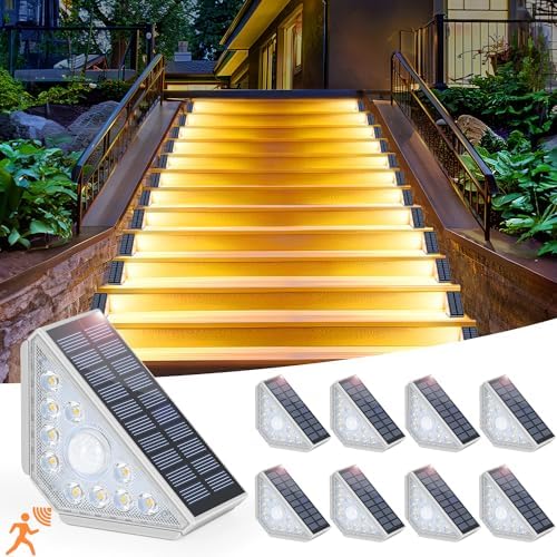SuperStairLED Motion Sensor Solar Waterproof LED Lights for Outdoor ...
