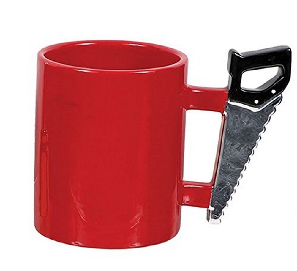 Snapklik.com : Red Saw Tool Handle Mug