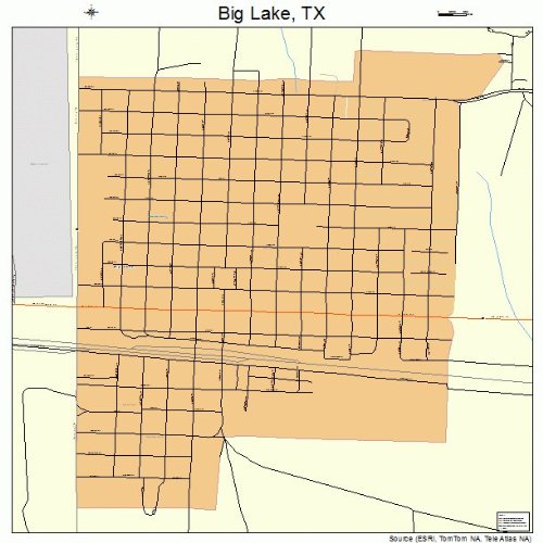 Amazon.com: Large Street & Road Map of Big Lake, Texas TX - Printed ...