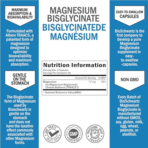 Magnesium Bisglycinate 100% Chelate No-Laxative Effect - Maximum ...
