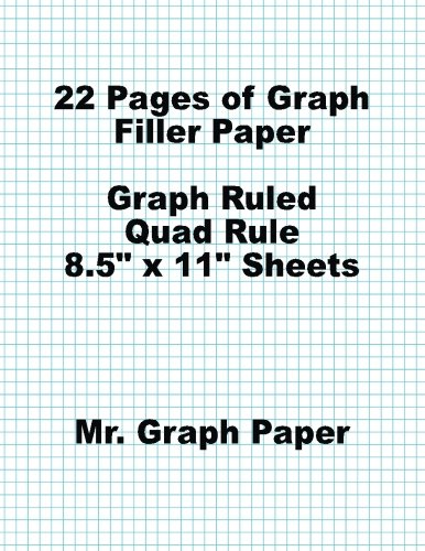 22 Pages of Graph Filler Paper, Graph Ruled, Quad Rule, 8.5" x 11 ...