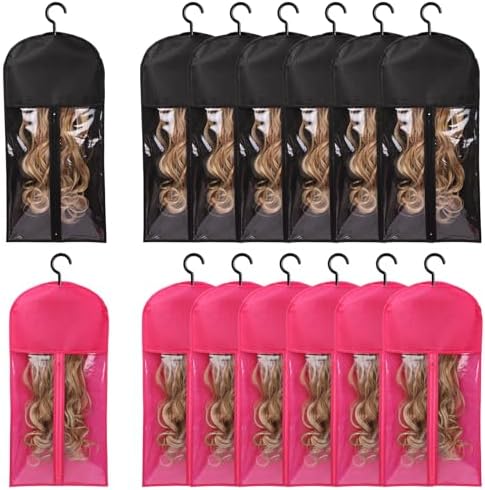 Amazon.com : 12PCS Wig Bag Hair Extension Holder Wig Storage Wig Holder ...