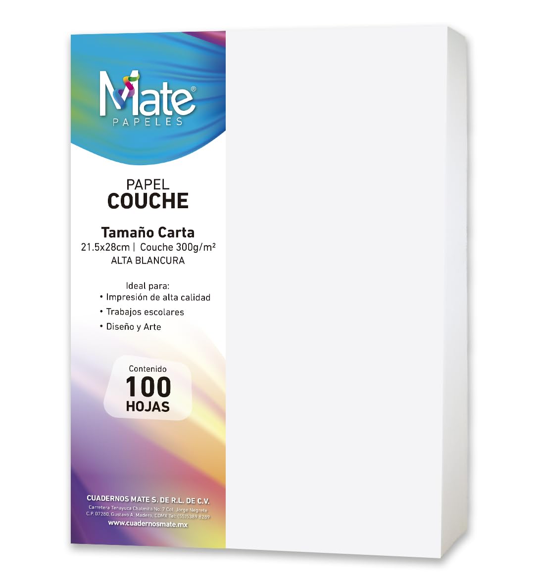 Cartulina Couché 300 G/m2 | Tamaño Carta | 100 Hojas : Amazon.com.mx ...
