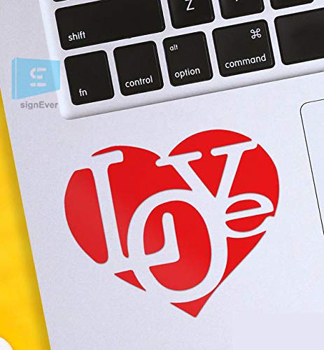 SIGN EVER Love Heart Stylish Laptop Trackpad Stickers for All Models ...