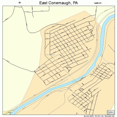 Large Street & Road Map of East Conemaugh, Pennsylvania PA - Printed ...