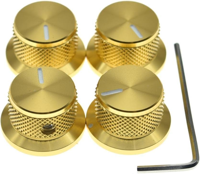 Amazon.com: KAISH Set of 2 Gold with White Pearl Cap Guitar Knobs Pearl ...