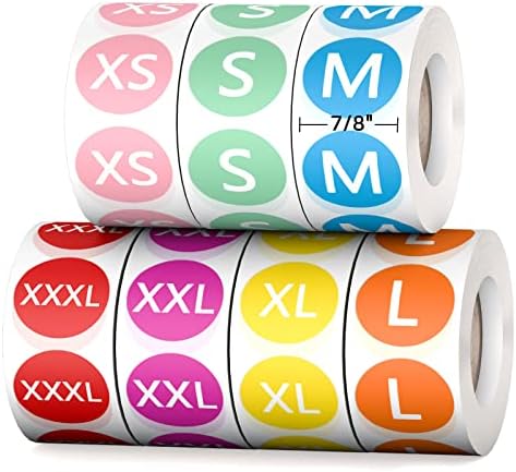 Amazon.com : Printholic 3500 PCS Clothing Size Stickers Labels 7/8 ...