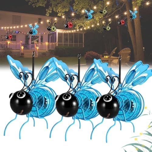 Solar Bees Lights Outdoor, Hanging Bee Solar Garden Light Waterproof ...