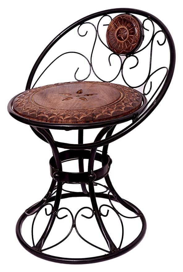 Boscaiola24 Wooden and Wrought Iron Chair/Mooda Chair for Living Room ...