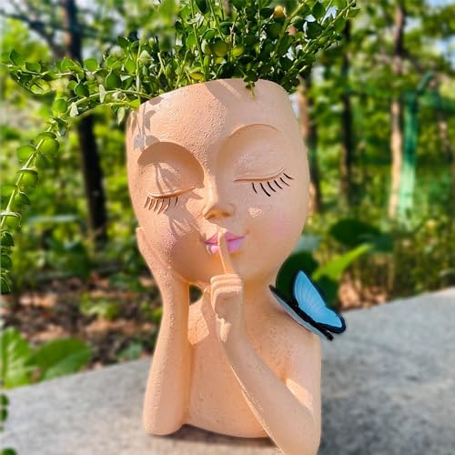 Amazon.com: Simabsie Face Planter Pots, Resin Face Planter for Indoor ...