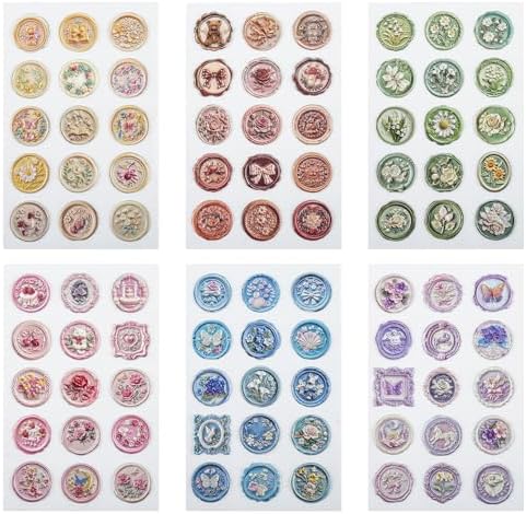 Amazon.com: 90PCS Pre-Made Envelope Seal Stickers, Classic Vintage ...
