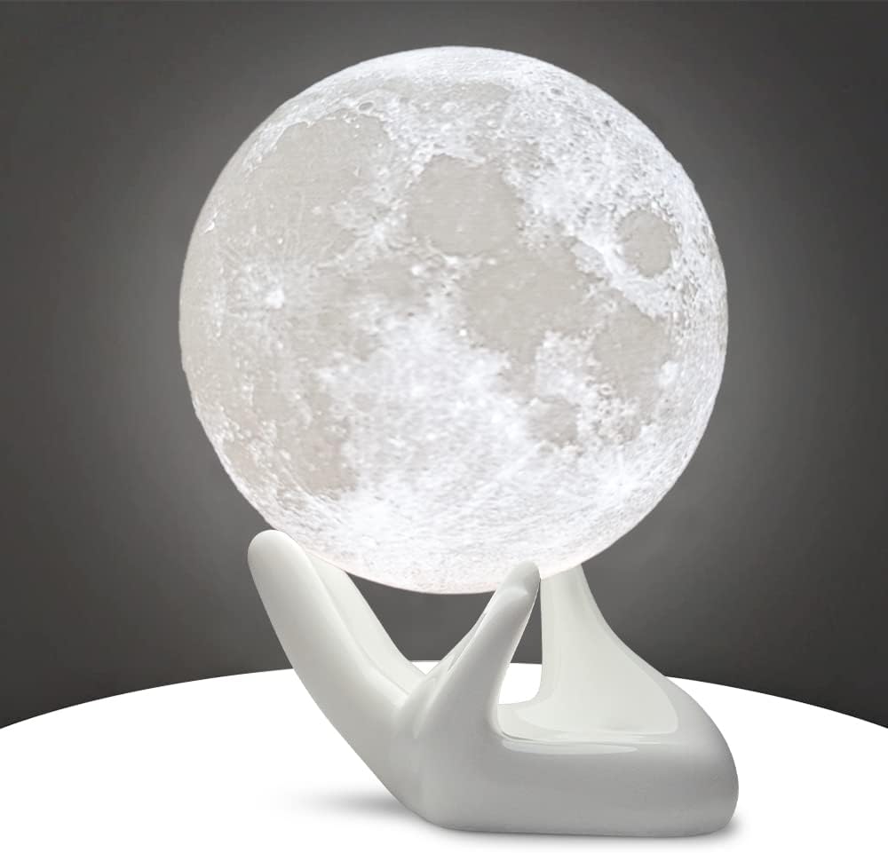 Amazon.com: LOGROTATE Moon Lamp, 3D Printing 16 Colors LED Night Light ...