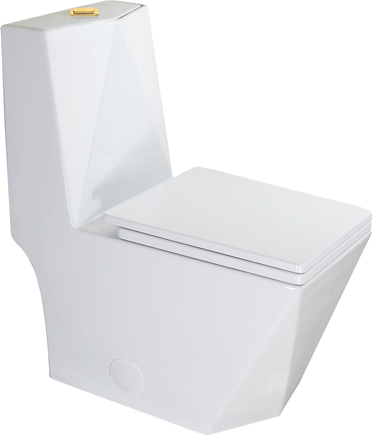 WinZo Rectangular Modern One Piece Toilet with Diamond-shaped Sleek ...