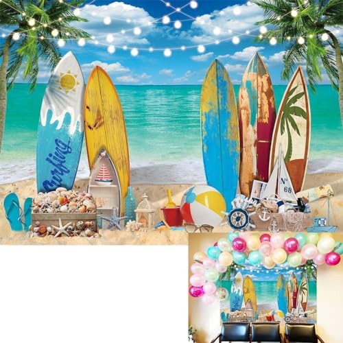 Amazon.com : LIANNE 7x5ft Summer Surfboard Beach Party Backdrop ...