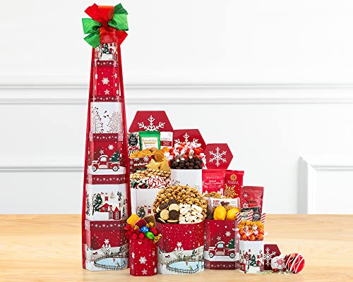 The Winter Cheer Gift Tower By Wine Country Gift Baskets.