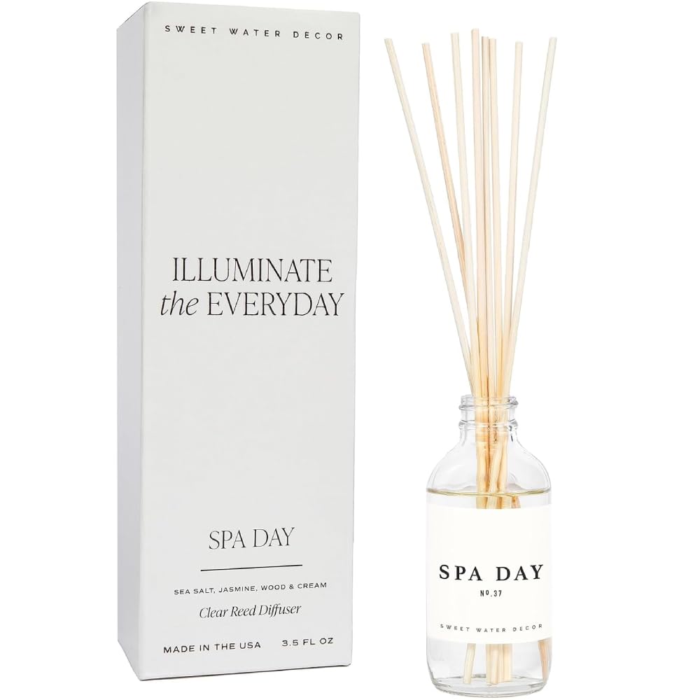 Amazon.com: Sweet Water Decor Spa Day Reed Diffuser Set - Sea Salt ...