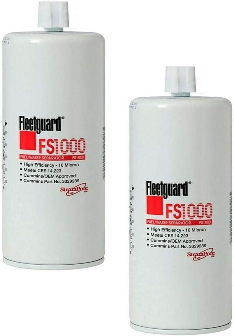 Amazon.com: Fleetguard FS1000, Diesel Fuel Water Separator (Pack of 2 ...