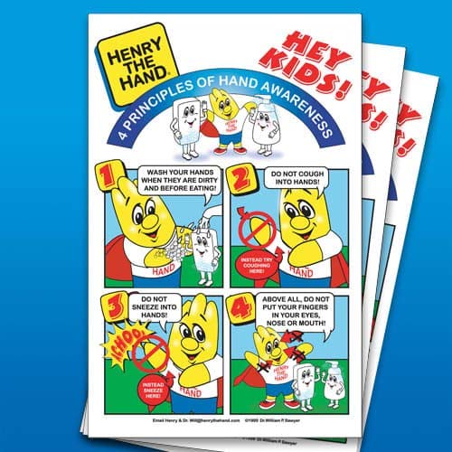 Amazon.com: Henry The Hand's Hand Hygiene and Hand Awareness Posters (4 ...