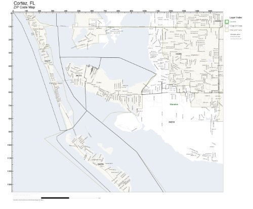 Amazon.com : ZIP Code Wall Map of Cortez, FL ZIP Code Map Not Laminated ...