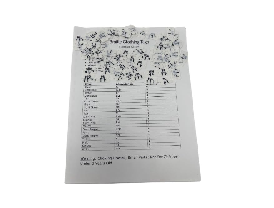 Amazon.com: 100 Soft Plastic Braille Clothing Tags, Colors, Always Know ...