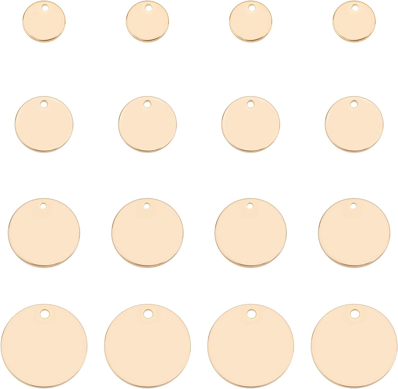Amazon.com: BENECREAT 24 PCS 18K Gold plated Flat Round Shape Blank ...