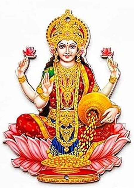 Buy UNIq Laxmi Ji Idol Plastic Wall Sticker for Pooja Room Mandir Door ...