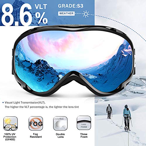 EXP VISION Snowboard Ski Goggles for Men, Women and Youth Snow Goggles ...