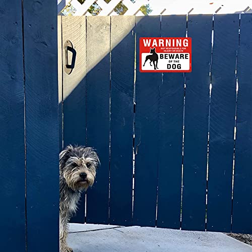 Beware of The Dog Sign Reflective Aluminum, Warning Dog Sign Metal ...