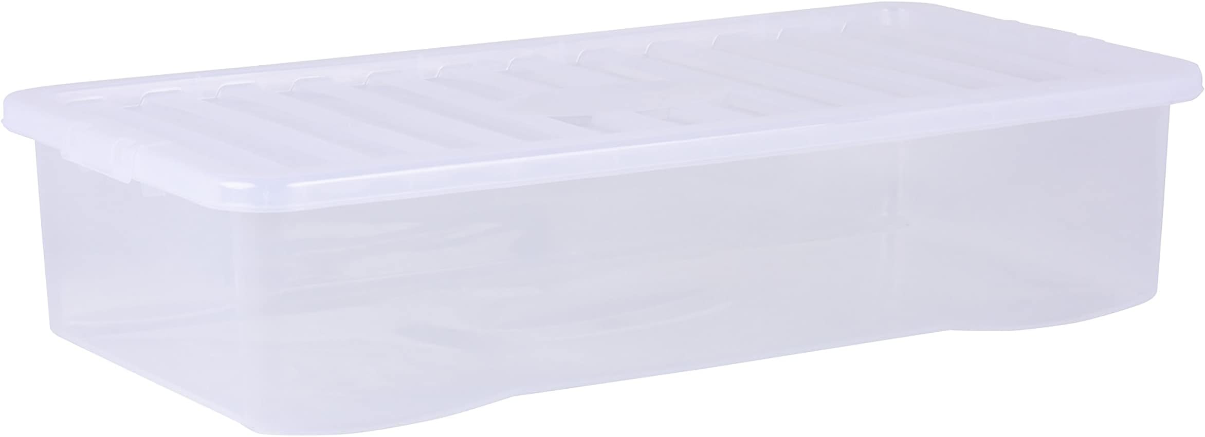 WHATMORE UK 42 Litre Crystal Storage Box and Lid, White : Amazon.co.uk ...