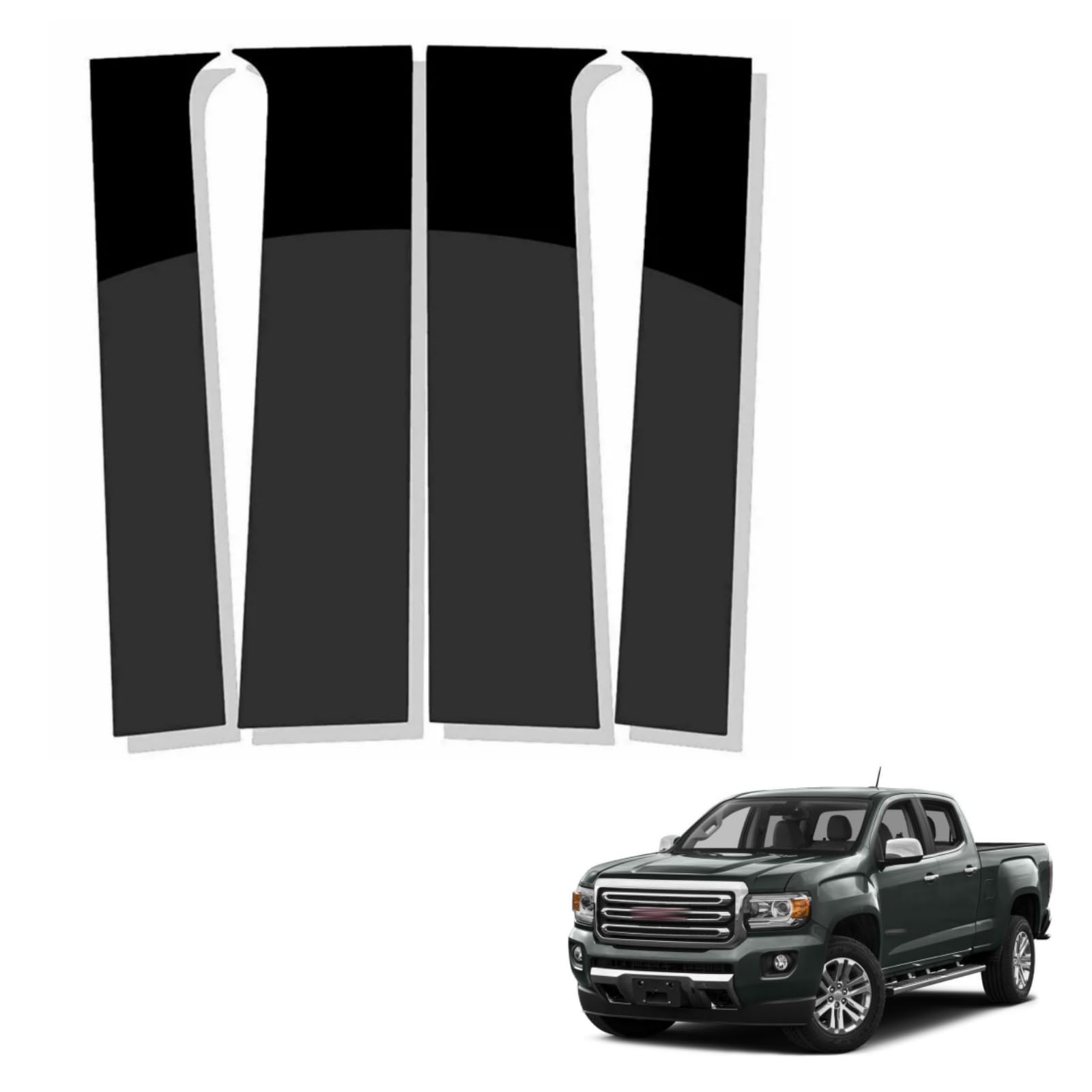 Glossy Black Pillars 6-Piece Glossy Black Pillar Post Trim Covers For ...