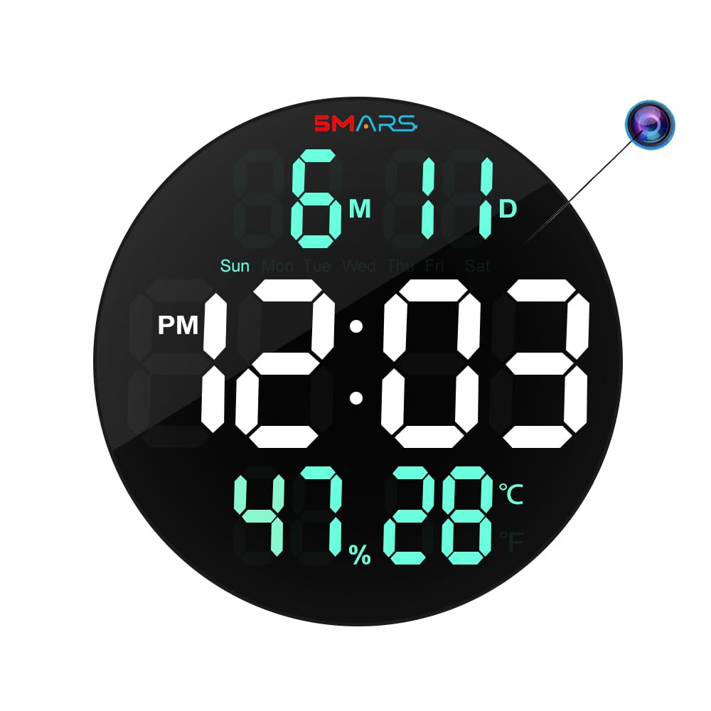 smars 3D Big Display spy Wall Clock with 1080p Security Camera| Inbuilt ...