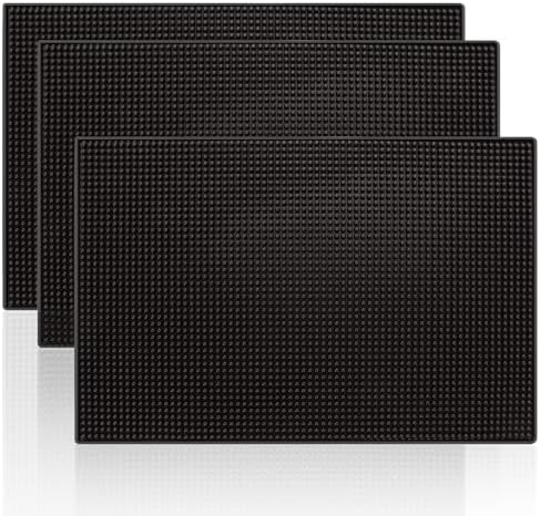 Rubber Bar Service Mats, Black Non Slip Beer Whiskey Glass Coffee Bars ...