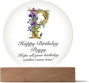 Amazon.com: Happy Birthday Peggy v02 - Circle Acrylic Plaque ...