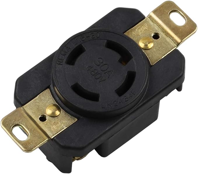 Nema L16-30R 30A 480V 3 Pole 4 Wire Industrial Grade Locking Female ...