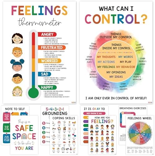 Amazon.com: 10 Mental Health Posters For Kids (10"x14") Therapy Office ...